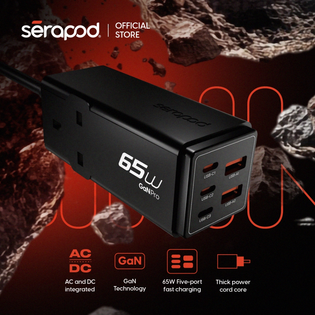 Extension Serapod Slink, Fast charging with USB + type C & type A ...