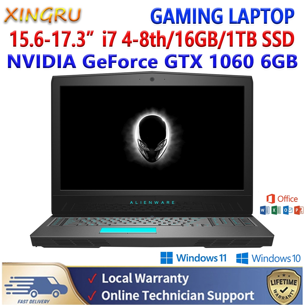 15.6”-17.3” Gaming Laptop Core i7 4-8th with GPU NVIDIA GeForce GTX1060 ...