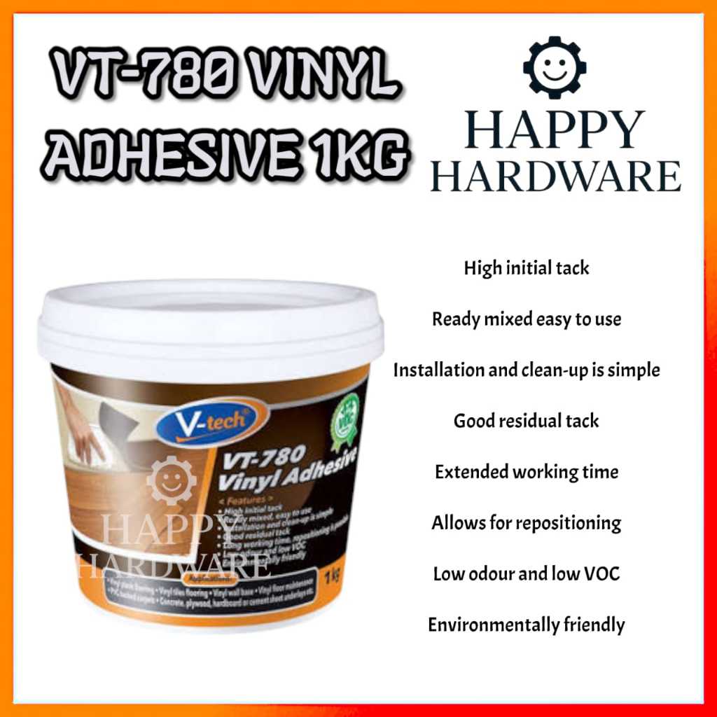 1KG V-Tech VT-780 Vinyl Adhesive Gam Lantai Flooring Glue Gam Tikar ...