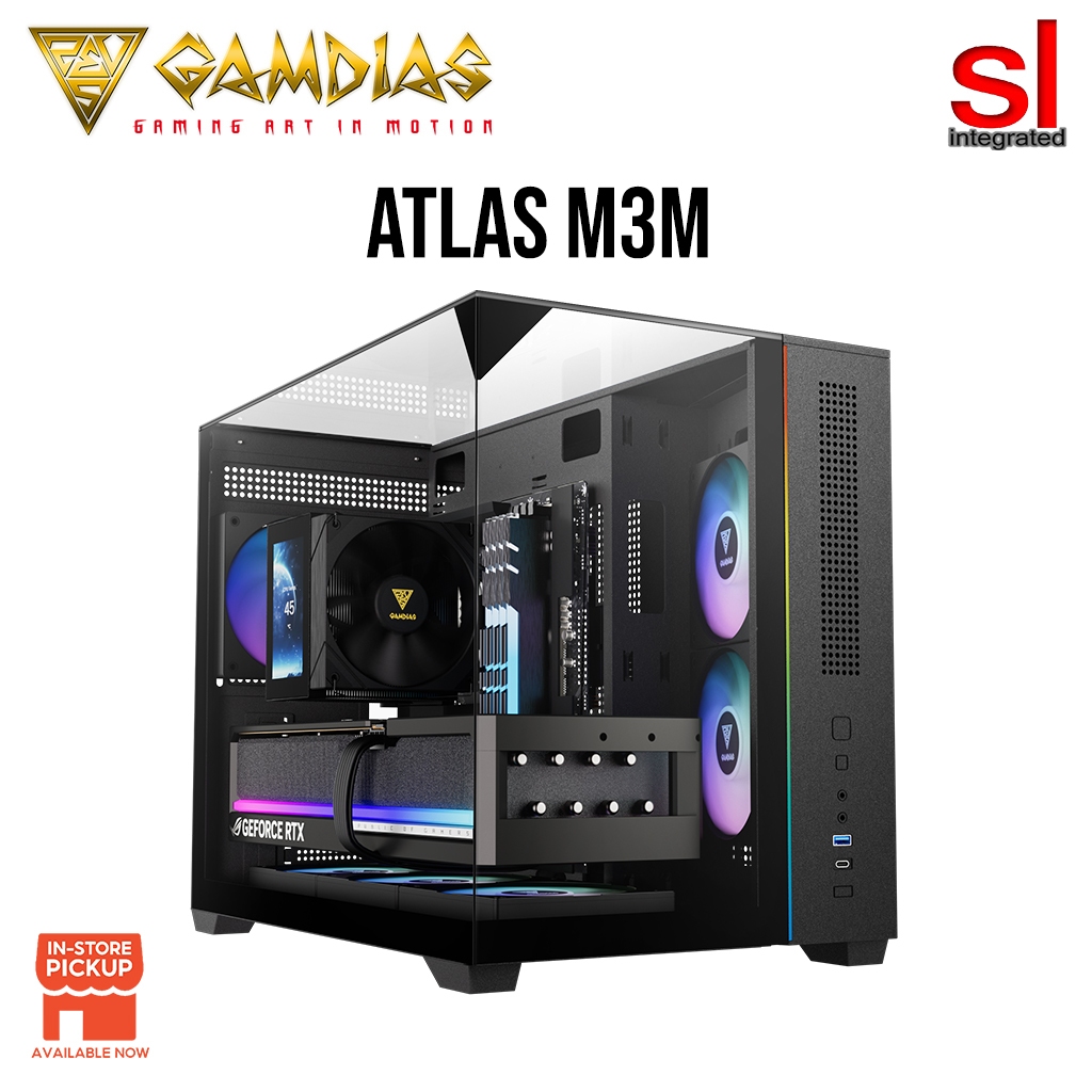 Gamdias ATLAS M3M M-ATX Gaming Casing (With 3 ARGB Fan) | Shopee Malaysia