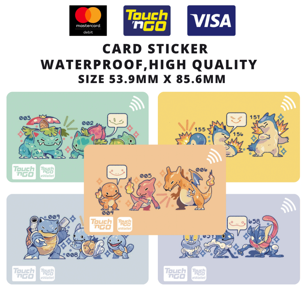 Pokemon TNG Card Skin - Touch n Go Card Sticker Cover (Waterproof, High ...
