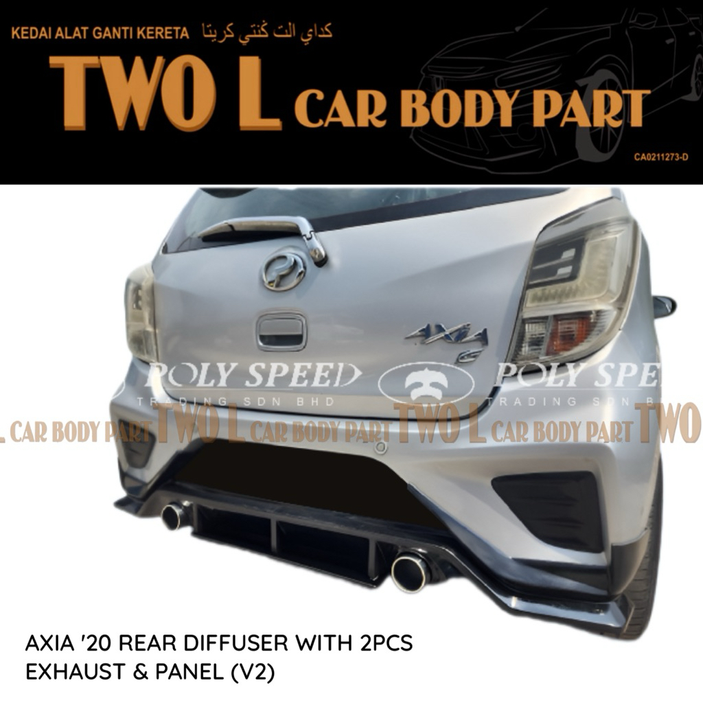 perodua axia 2020 rahmah gx rear diffuser v2 pu with paint gloss black ...