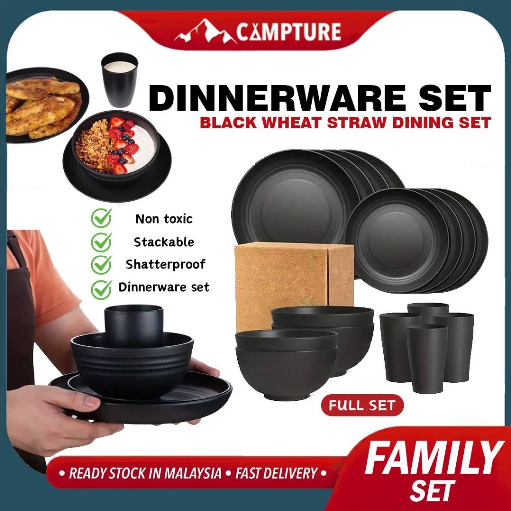 CAMPTURE®Set Hidangan/16pcs Camping Dinnerware Whole Set Bowl Dish ...