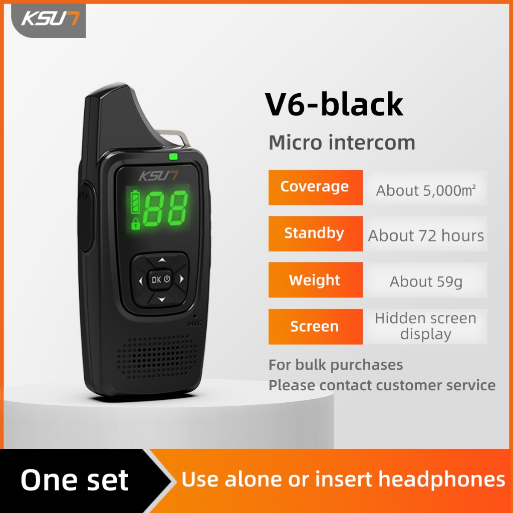 KSUN V6 MINI Walkie Talkie VOX 3KM Range Radio amateur for Camping ...