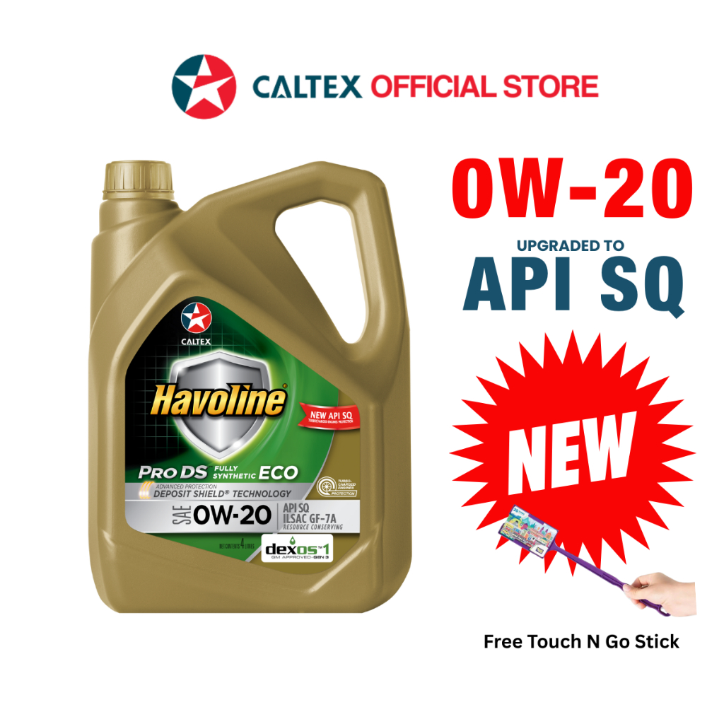 Caltex Havoline ProDS Fully Synthetic ECO 0W20 API SQ (4 Liter) Free ...