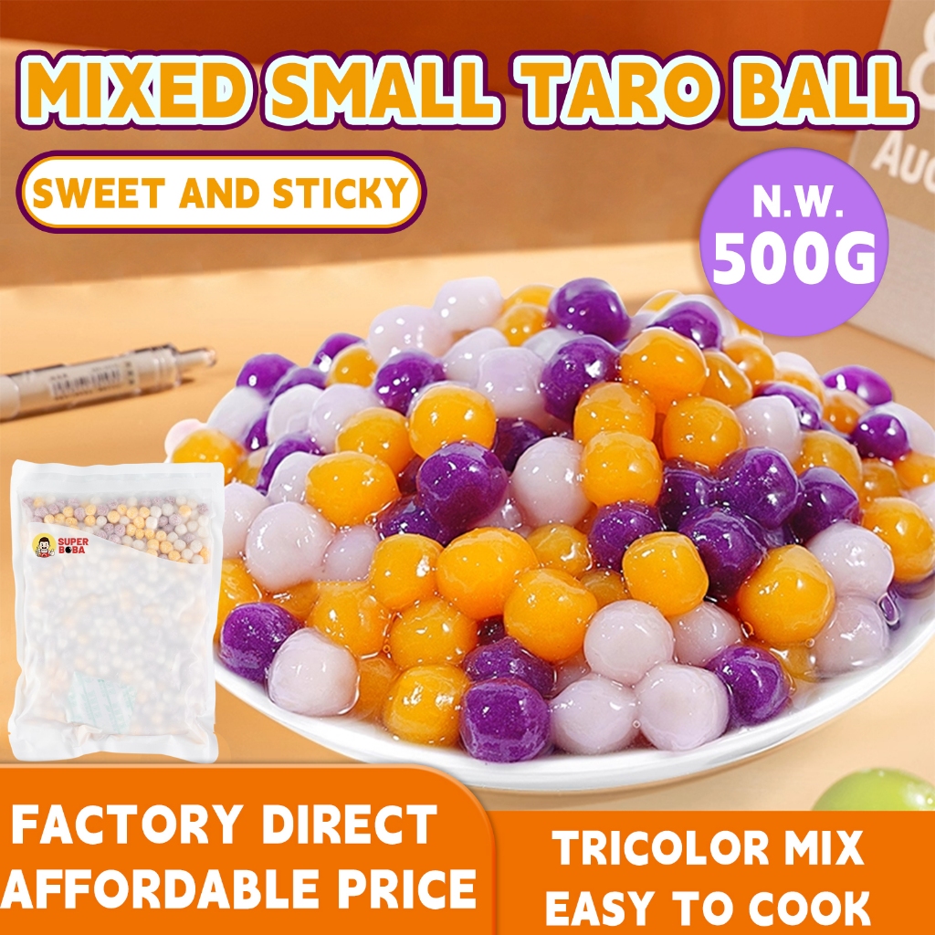 🔥Halal SuperBoba Normal Temperature 3 Colors Taro Ball Flavored Tapioca ...