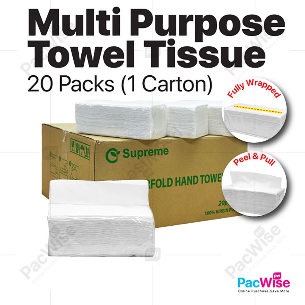 Multi Purpose Towel Tissue 1 Ply Full Wrapped | Soft & Hygienic Tissue ...