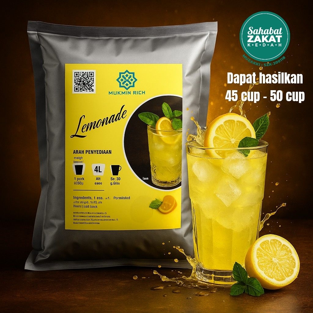 Lemonade Mukmin Rich – Serbuk Minuman Limau Segar 200g (Rasa Café ...