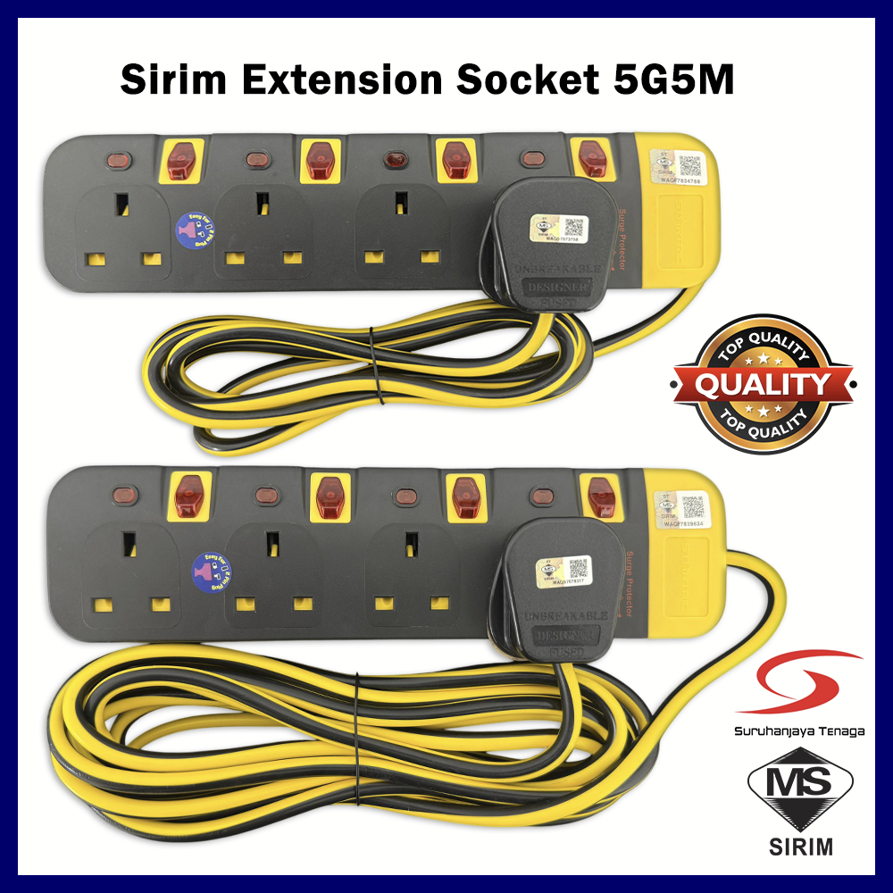 Sirim Extension Socket Power Socket Heavy Light Duty Extension Plug ...
