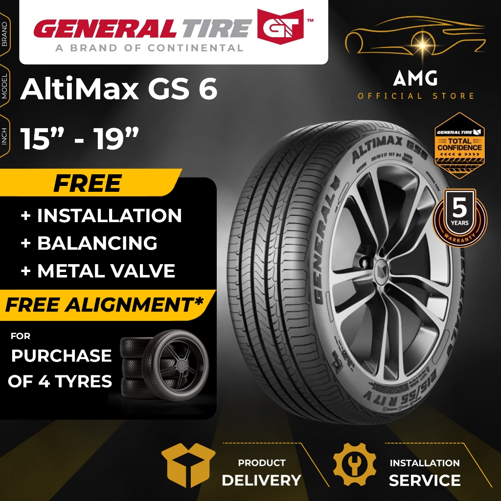 GENERAL TIRE AltiMax GS6 Car Tire (FREE INSTALLATION/DELIVERY) 15 16 17 ...