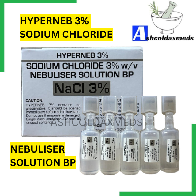 EXP05/27 Hyperneb 3% Sodium Chloride Nebuliser Solution BP 4ml/Ampoule ...