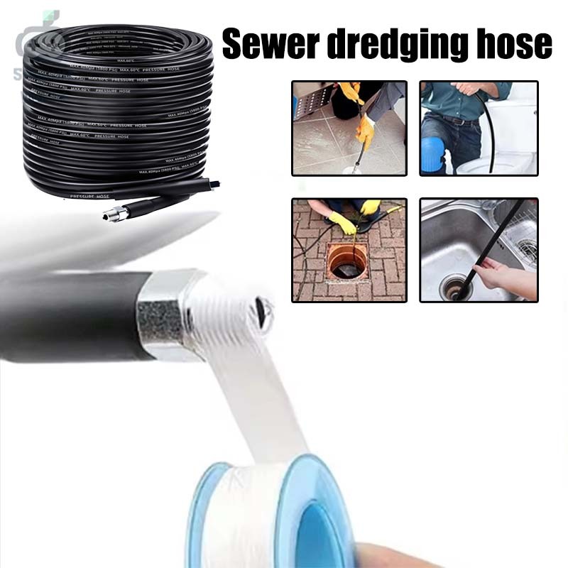 6 in 1 Sewer Jetter Kit 30m Hose - Professional Drain Cleaning Kit with ...
