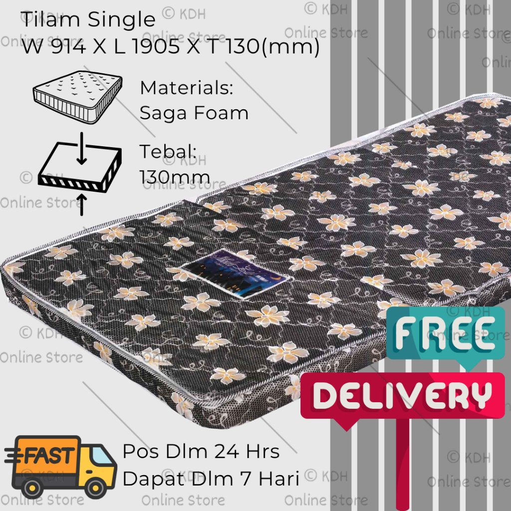 Tilam Single Size Foam Tebal Kain Damask Lembut & Selesa | Tilam Bujang ...