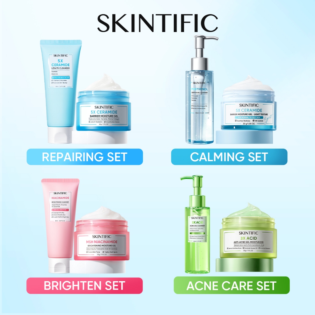 SKINTIFIC Repair barrier Skincare Cream Moisturizer + Facial Wash ...