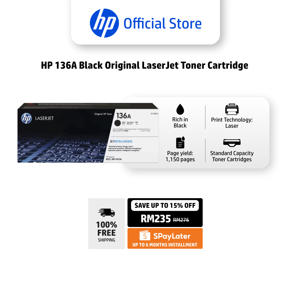 HP 136A Black Original LaserJet Toner Cartridge / Compatible for HP ...