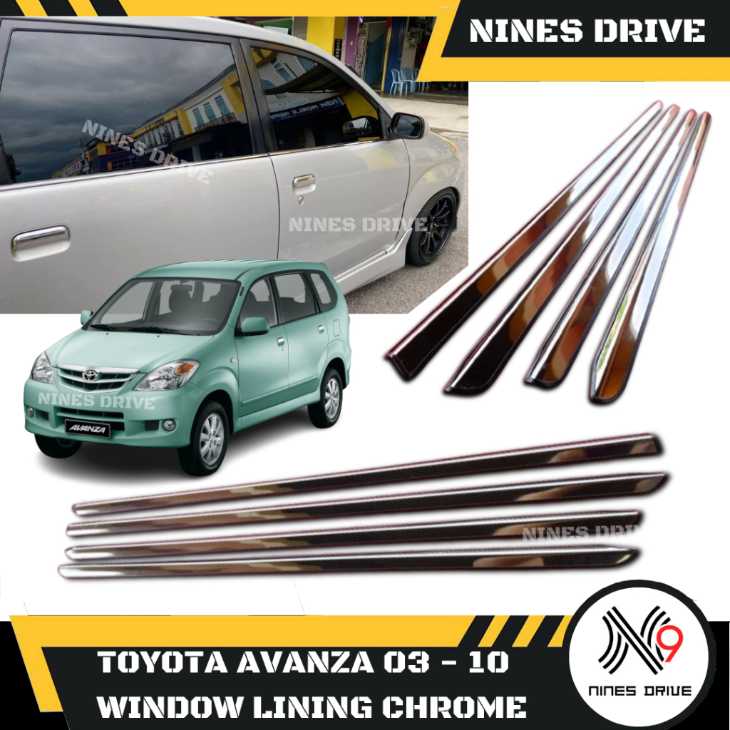 Toyota Avanza 2003 - 2010 Chrome Lining Window Trim | Premium Door Belt ...