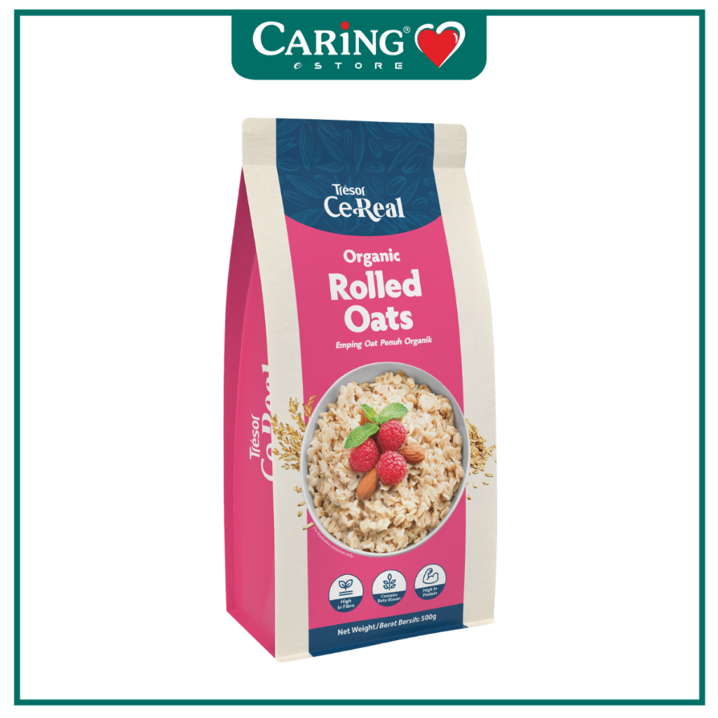 TRESOR CEREAL ORGANIC ROLLED OATS 500G | Shopee Malaysia