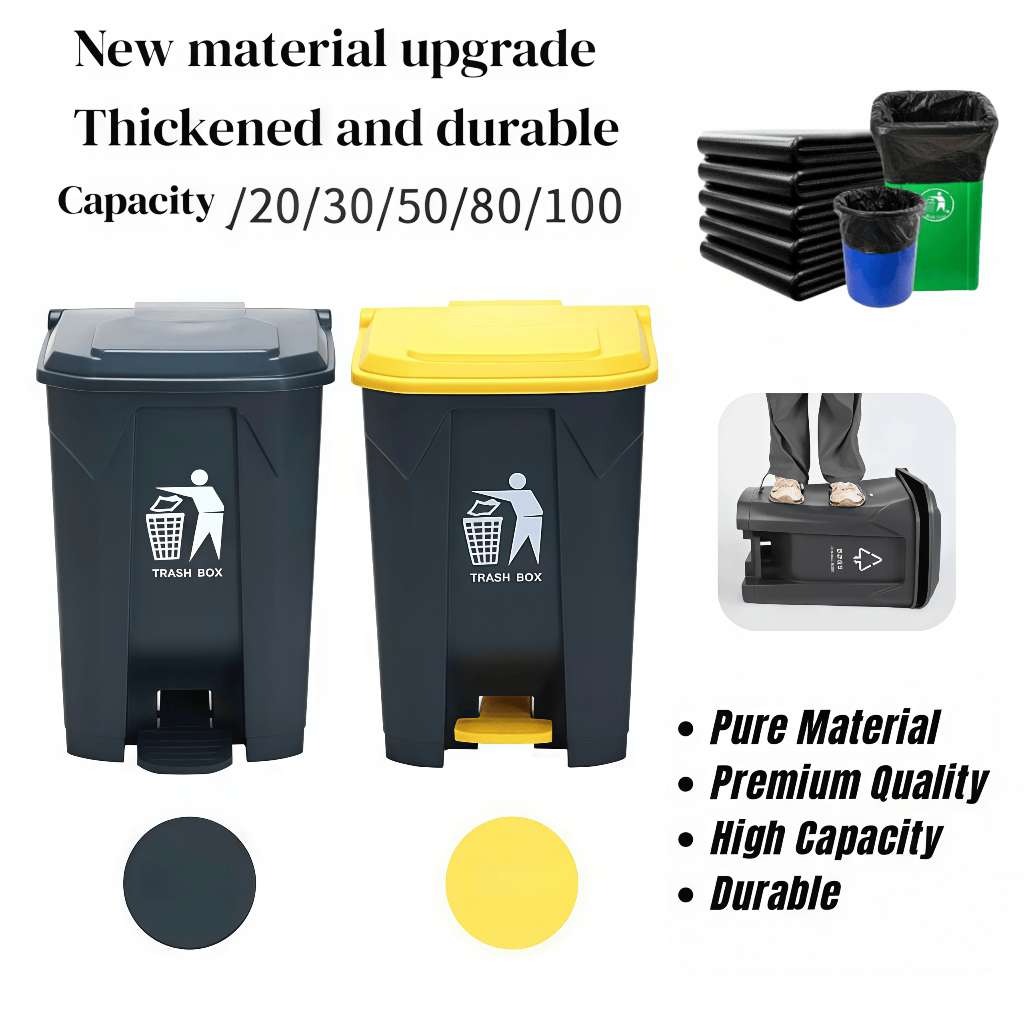 20L 30L 50L 80L 100L with Step Foot Pedal Kitchen Garbage Trash Can ...
