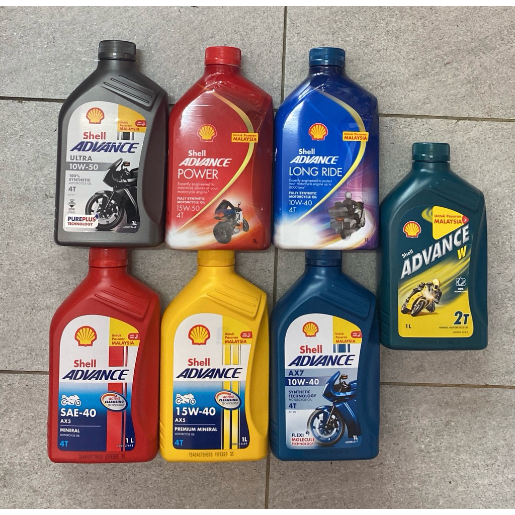 SHELL ADVANCE 4T ULTRA, 4T LONGRIDE, 4T POWER, 4T AX7, AX5, AX3, 2T W ...