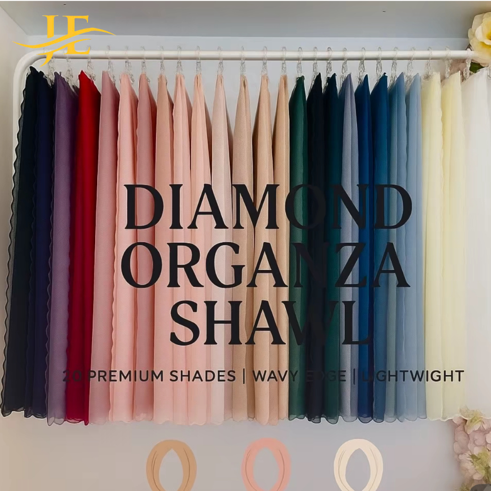 Shawl Organza Embroidered Malay Organza Shawl Scarf Klasik look ...