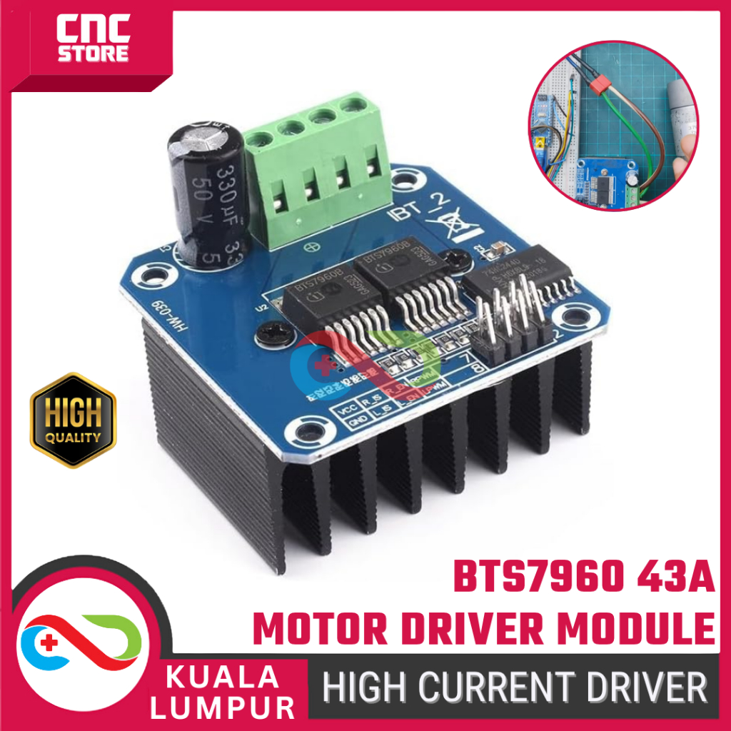 Motor Driver BTS7960 BTS7960B 43A – High Current Motor Control Module ...