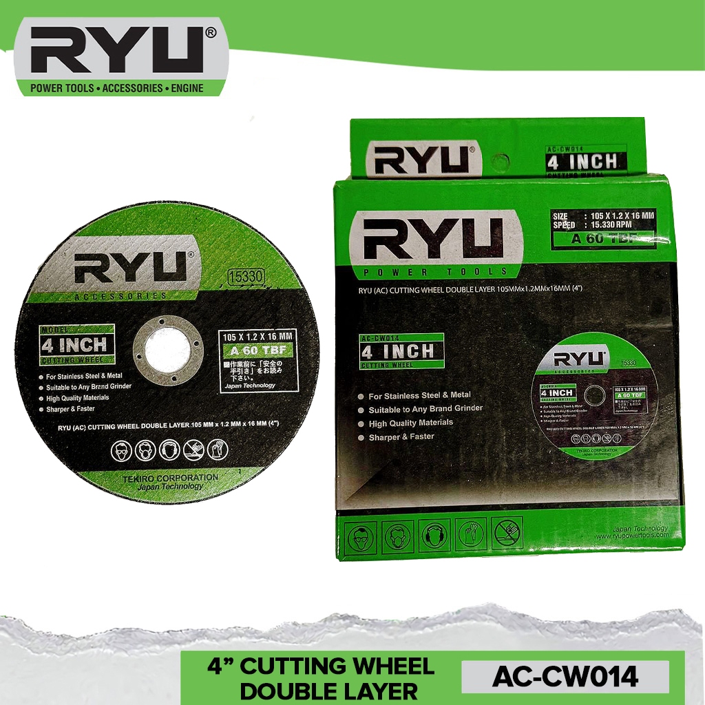 RYU AC-CW014 4inch Cutting Wheel Double Layer Cutting Disc Mata Potong ...