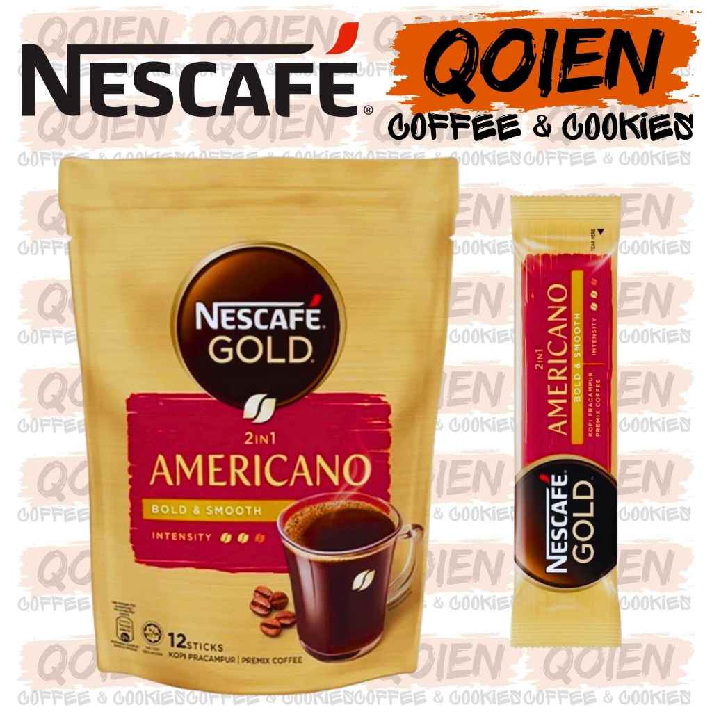 NESCAFE GOLD 2 IN1 AMERICANO INSTANT PREMIX COFFEE DRINK PACK 12 sticks ...