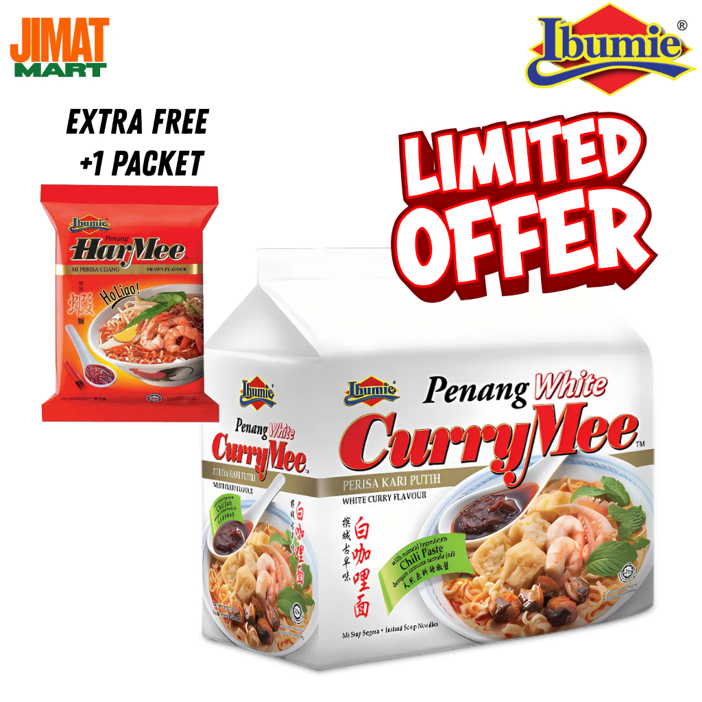 Ibumie Penang White Curry Mee [HALAL] (105g x 4) FREE 1packet Ibumie ...