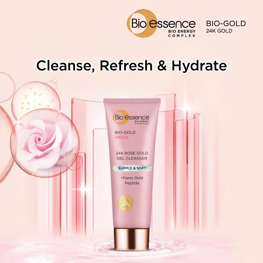 BIO ESSENCE BIO-GOLD + ROSE 24K GOLD GEL CLEANSER 100G | Shopee Malaysia