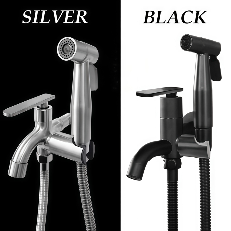 Bidet Spray Set Hand Bidet Two Way Tap Faucet Bathroom Faucet Toilet ...