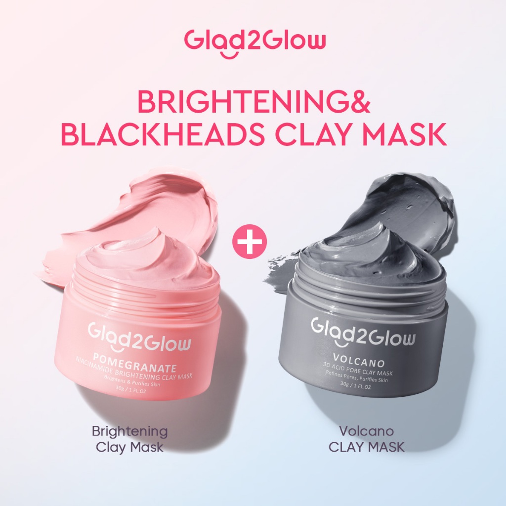 【BUY 1 FREE 1 】Glad2Glow Pomegranate Niacinamide Brightening Clay Mask+ ...