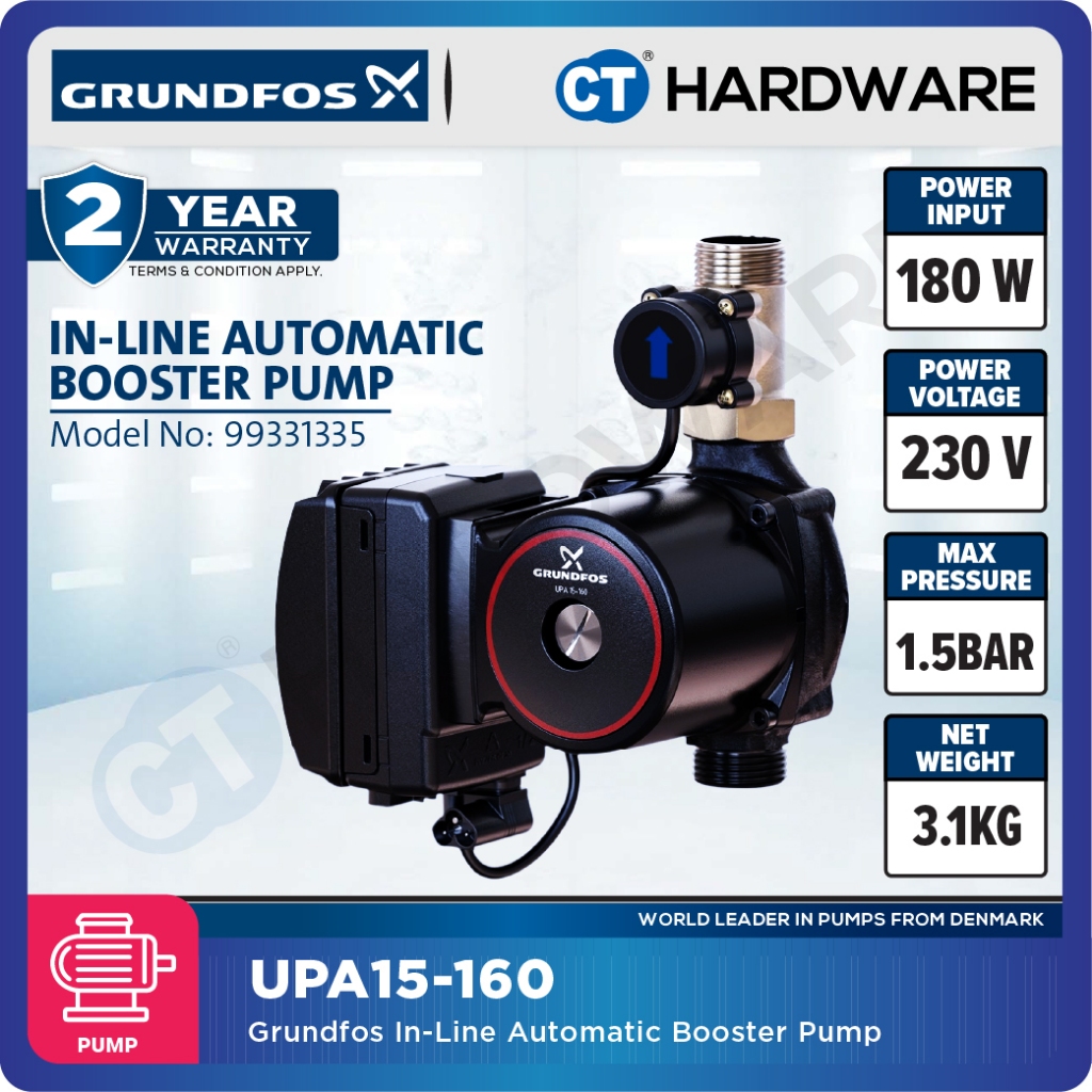 Grundfos UPA 15-160 In-Line Automatic Booster Pump for Home ...