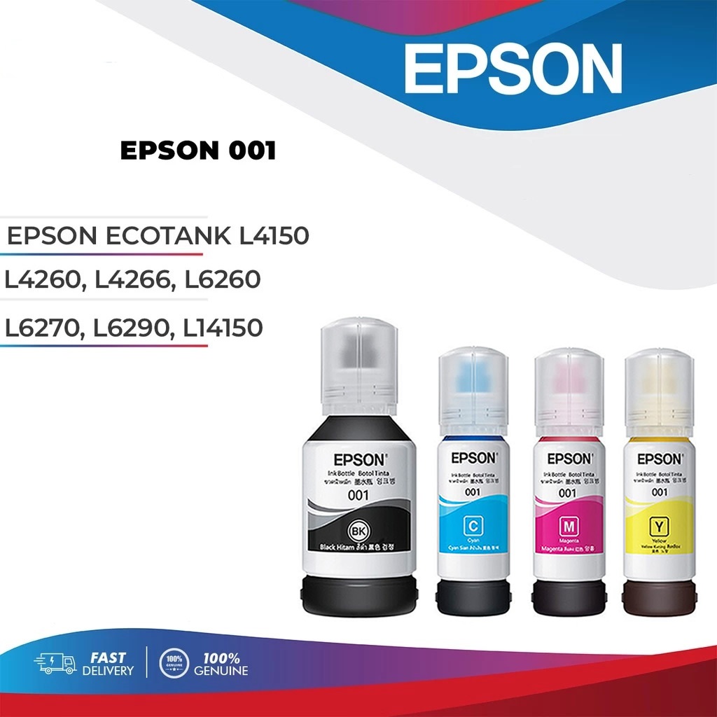 Epson Ink 001 - L4150 L4160 L6160 L6170 L6190 Black Y100 Y200 Y300 Y400 ...