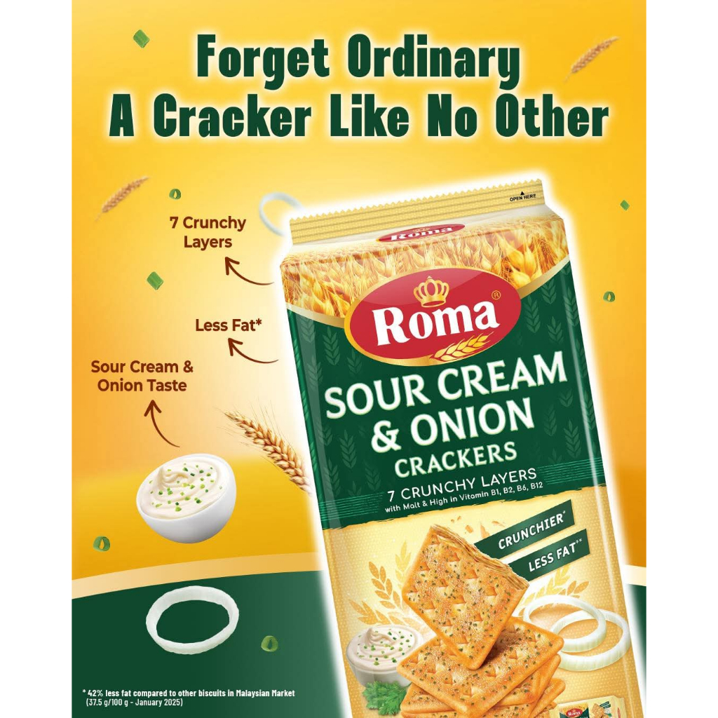 ROMA Biskut Perisa Krim Masam & Bawang / Sour Cream & Onion Crackers ...