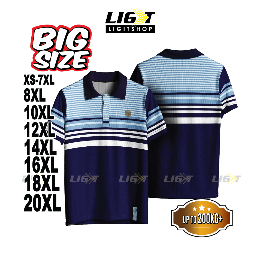 Polo Sublimation PS02 NAVY STRIPE Honeycomb Big Size 20XL-XS Oversized ...