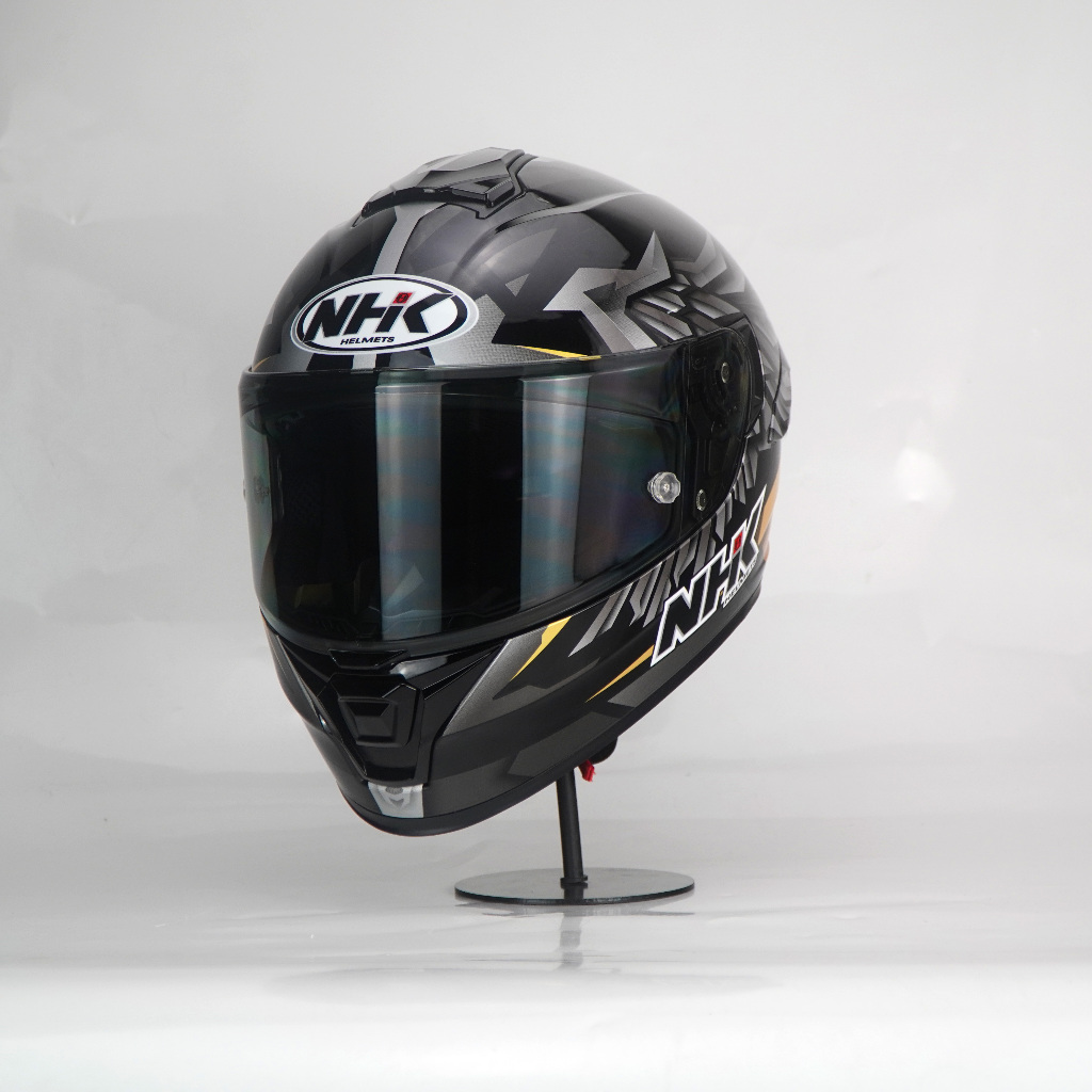 NHK Helmet K5R SV Wing Star (Black/Gold Glossy) | Shopee Malaysia