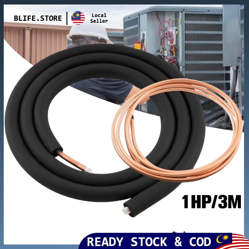 3m 1hp Aircond Gas Pipe Set Aluminium Pipe + Copper Pipe Installation ...