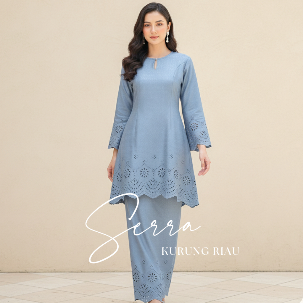 KURUNG RIAU SERRA by Athifa Azzahrah - Kurung Lasercut Viral 2025 | Set ...