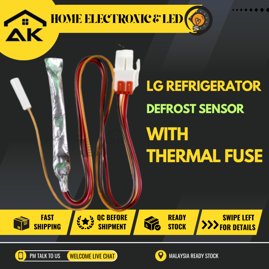 LG FRIDGE REFRIGERATOR FREEZER DEFROST SENSOR WITH THERMAL FUSE WITH ...