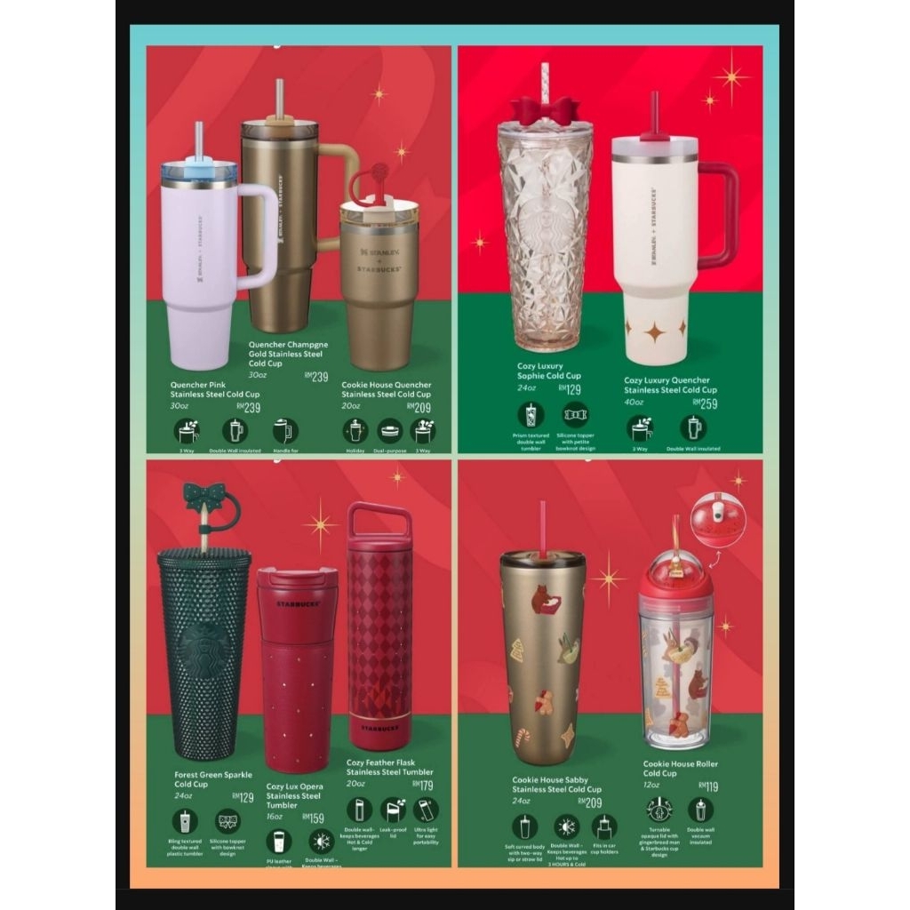 Ready Stock Starbucks Holiday Merchandise 2025 / Starbucks Christmas ...