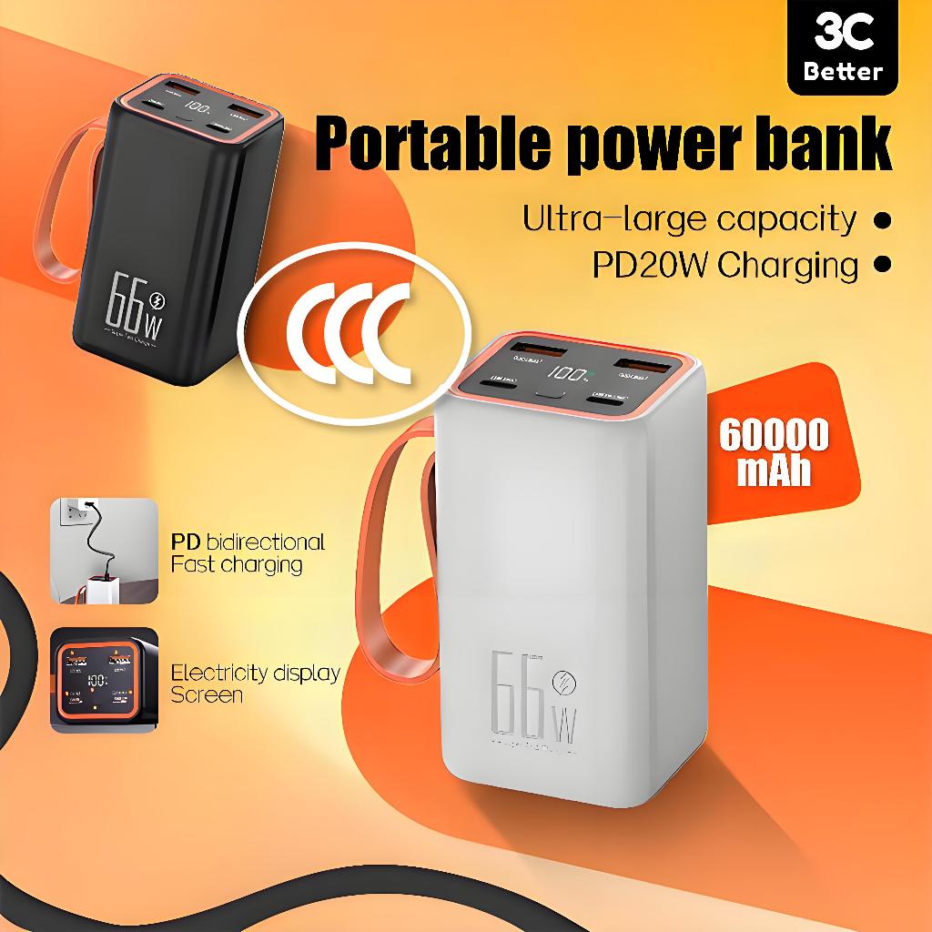 60000mAh Super Large Capacity Power Bank Fast Charge PD 20W Fast ...