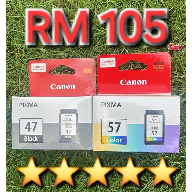 Canon Pixma Cartridge PG 47 (Black) + CL 57 (Colour) 100% Original ...