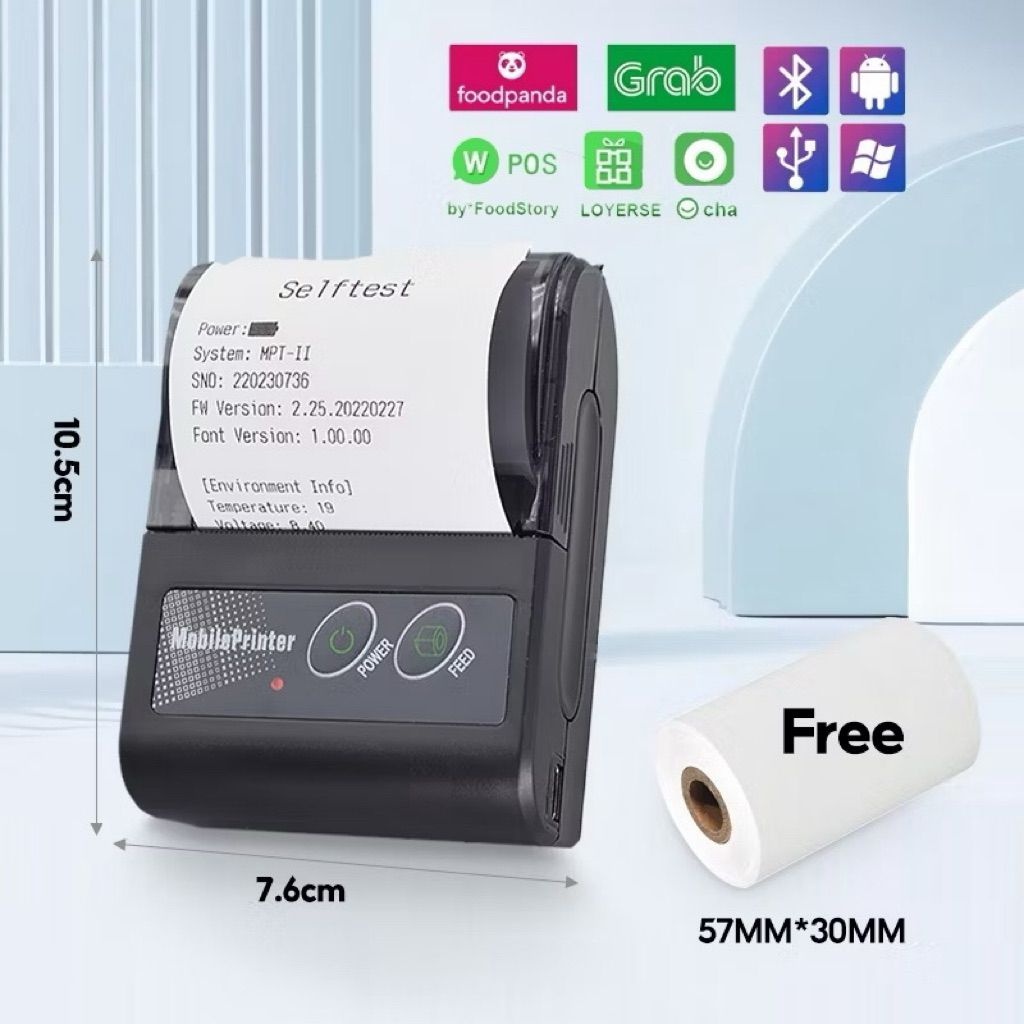printer thermal receipt mini wireless bluetooth 58mm mini POS ...