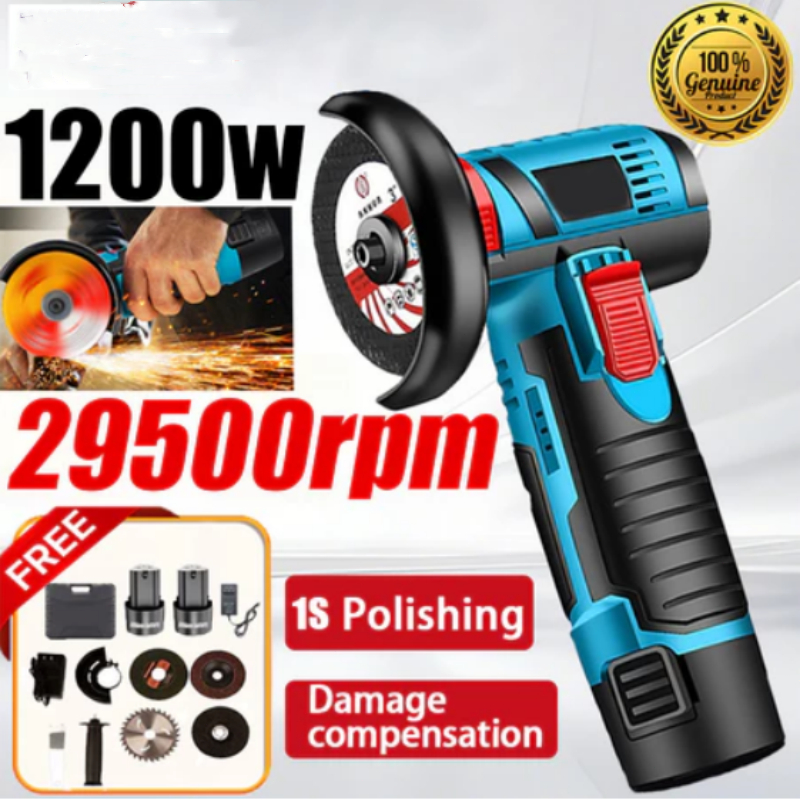Electric Angle Grinder Portable Polishing Handheld Cutter Cordless ...
