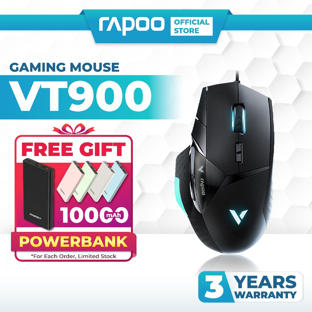 Rapoo Dual Mode Wired/Wireless RGB Optical Gaming Mouse VT900 | Shopee ...