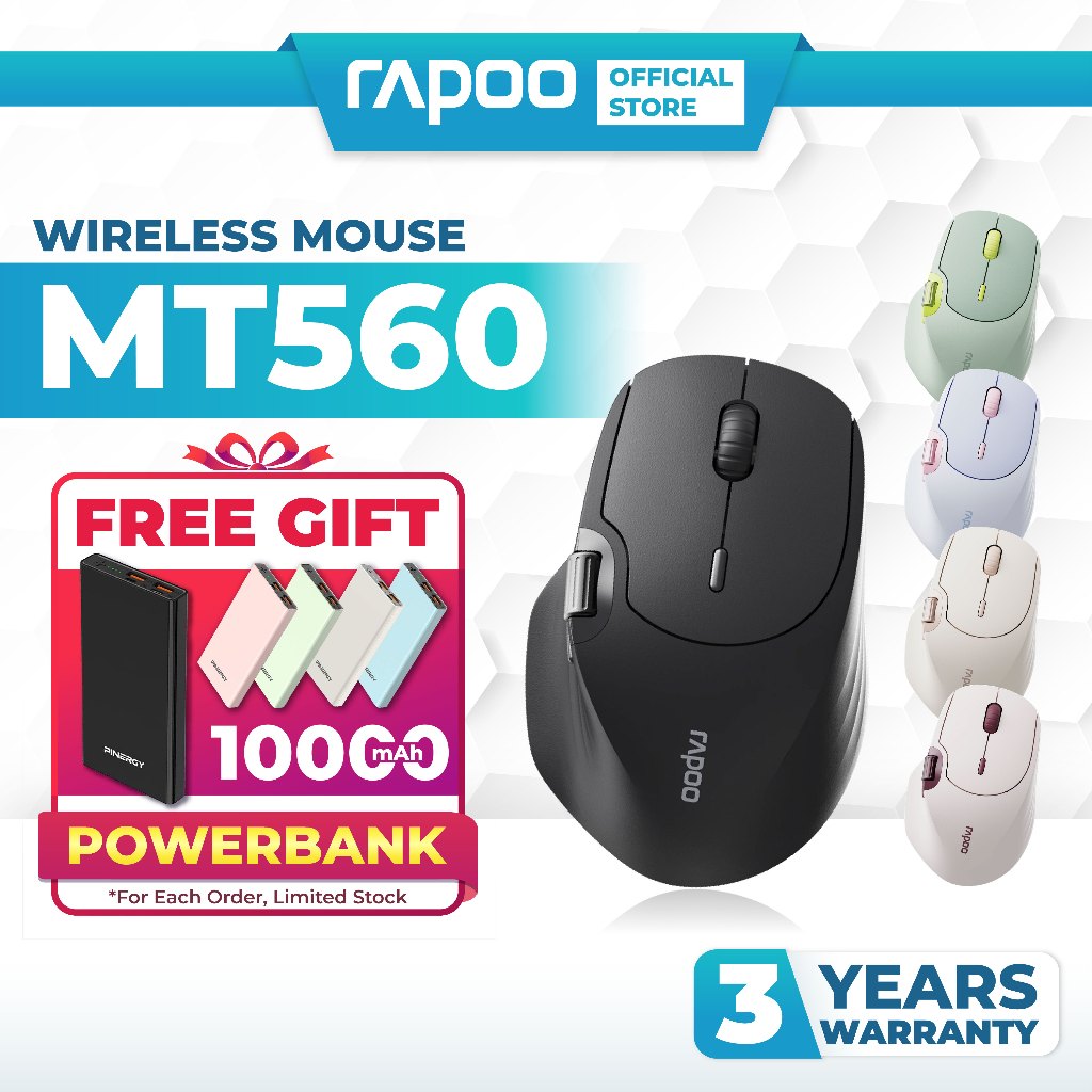 Rapoo MT560 Multi-mode Wireless Optical Mouse | Shopee Malaysia