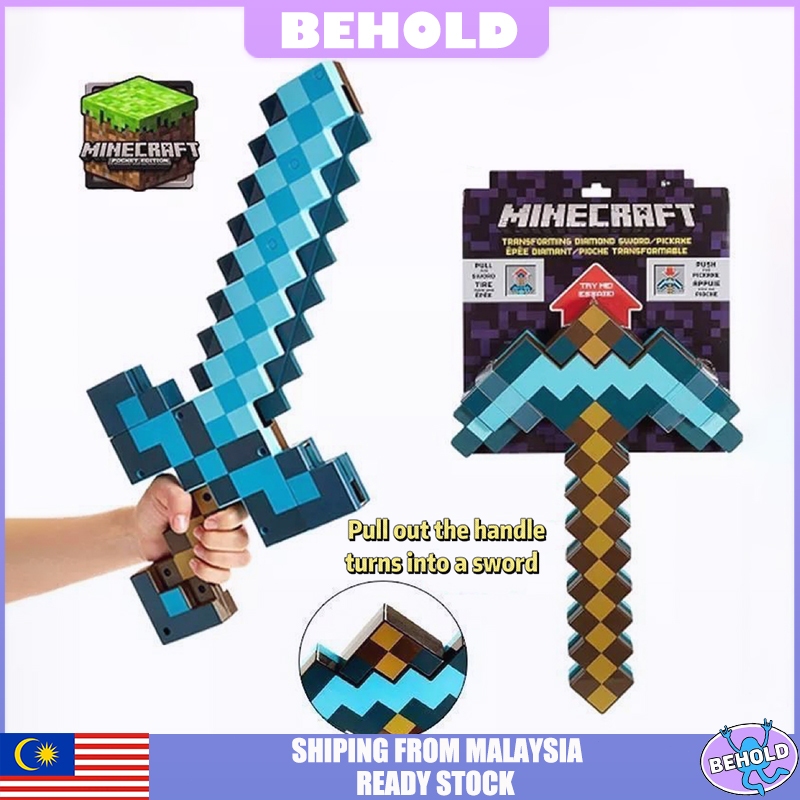 Minecraft Sword-pickaxe 2 in 1 MC Dual-Function Sword light&sound ...