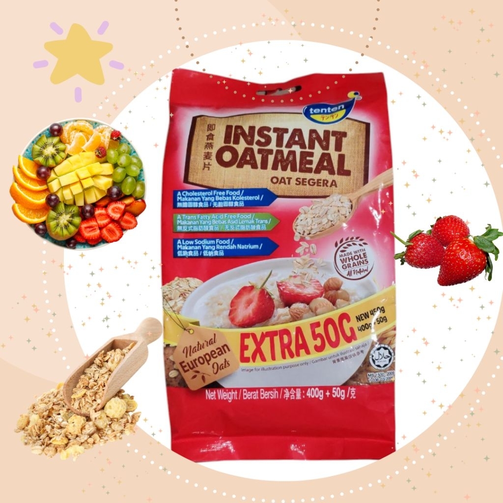 Tenten Instant Oatmeal / Oat Segera (400g+50g) | Shopee Malaysia