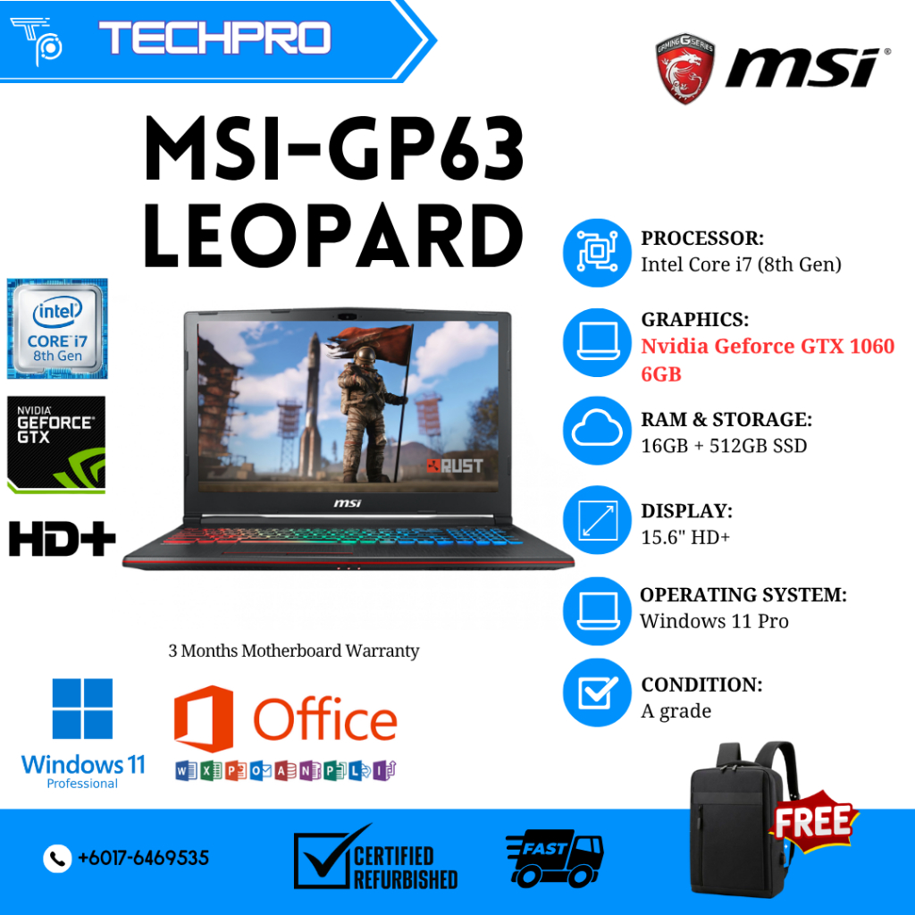 GAMING LAPTOP MSI MS-GS43, MS-CR70, MS-GP63, GS65 Stealth NVIDIA ...
