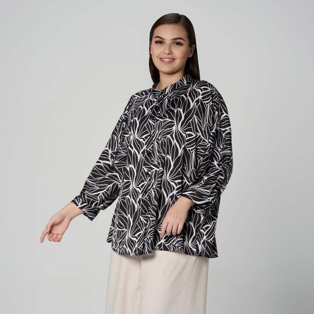 MS. READ Nehru Collared Dolman Top | Size UK12-24 | Black | MJ53152-TB ...